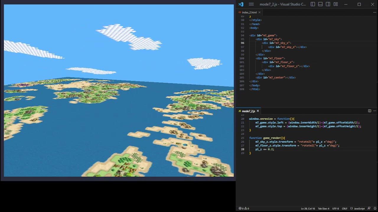 Fake Mode7 CSS + Javascript - Part. 3: Ceil with rotation - YouTube