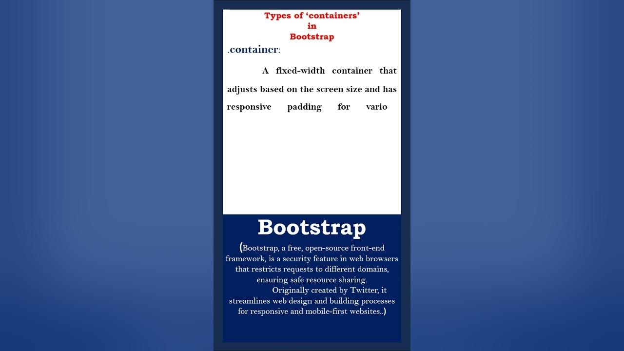 types of containers in bootstrap - YouTube