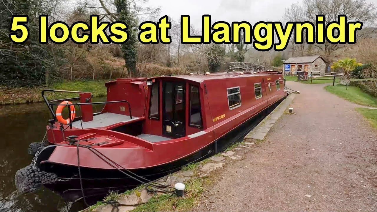 5 locks at Llangynidr, March 2024 (Mon' & Brec' Canal) - YouTube