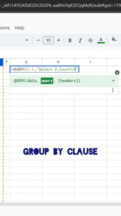 Query Function Group By Clause - Google Sheets Tutorial #shorts #googlesheets - YouTube