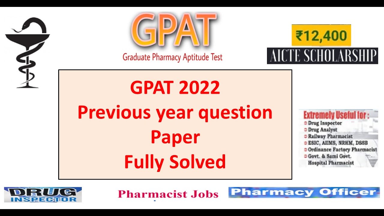 GPAT 2022 Previous Year Question Paper With Answer Key MCQs I 1998 gpat-2022-previous-year-question-paper-with-answer-key-mcqs-i-1998