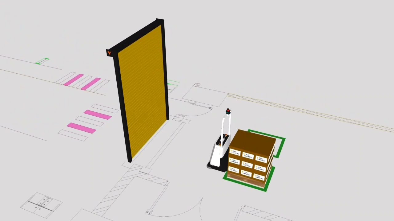 Simulation of DF AGVs on Visual Components Software - YouTube