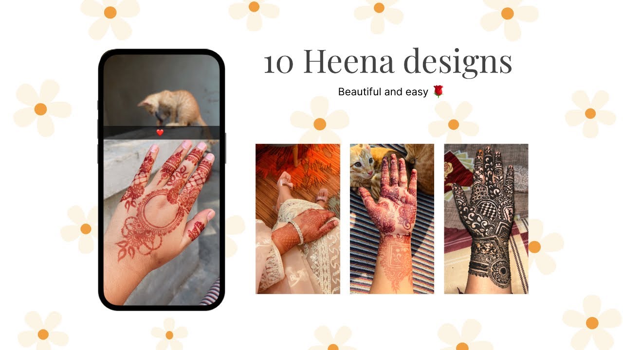 10 easy Heena designs for both hands😍🌷|| @Saniakhan.09| subscribe🌹|| # ...
