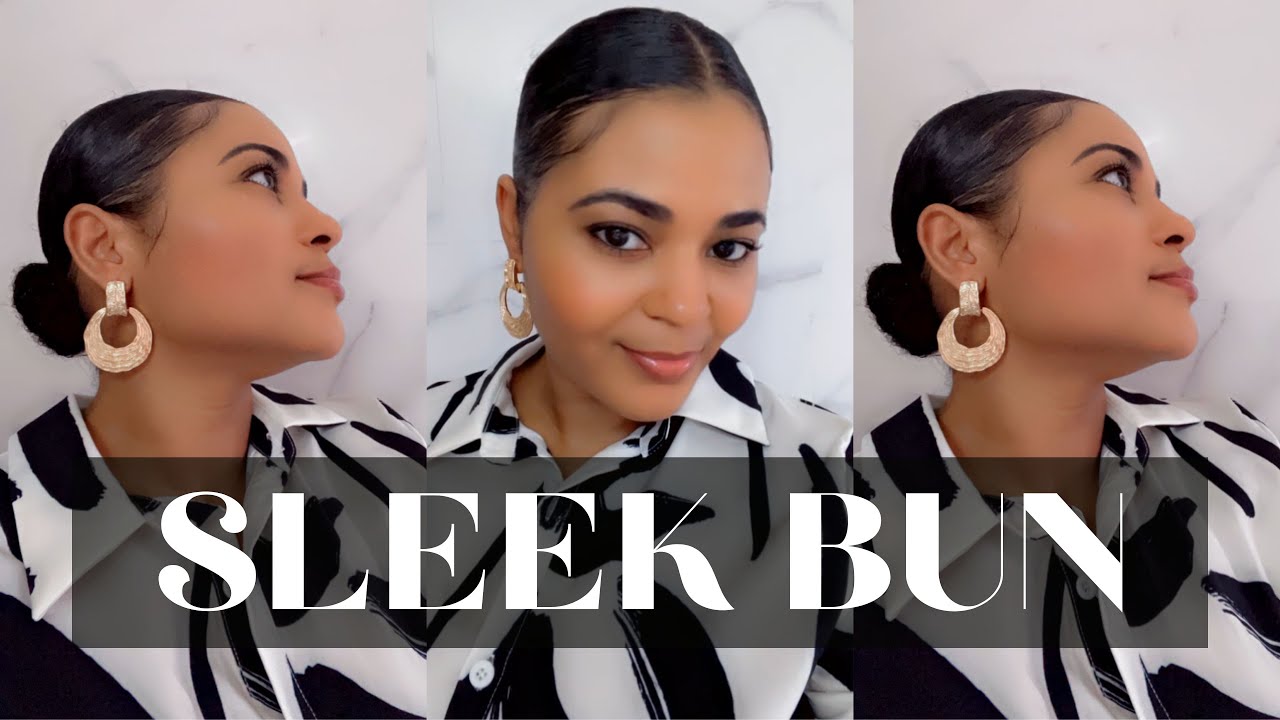 SLEEK BUN + NATURAL HAIR + SLEEK LOW BUN TUTORIAL + EDGES ON NATURAL ...