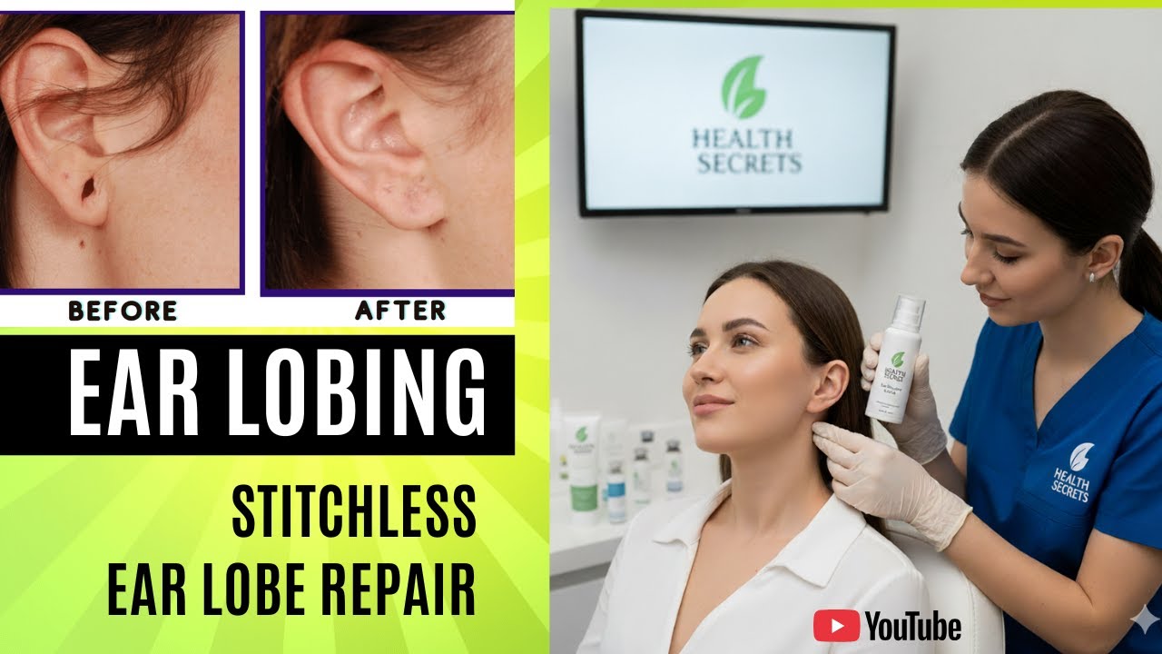 Ear lobbing /Earlobe Hole Repair By Ear Pasting lotion / Torn Ear lobe ...
