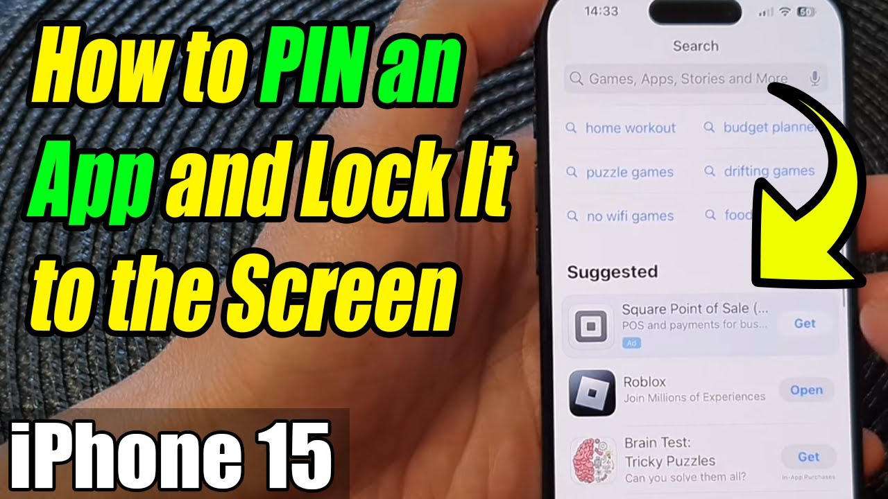 iPhone 15/15 Pro Max: How to PIN an App and Lock It to the Screen - YouTube