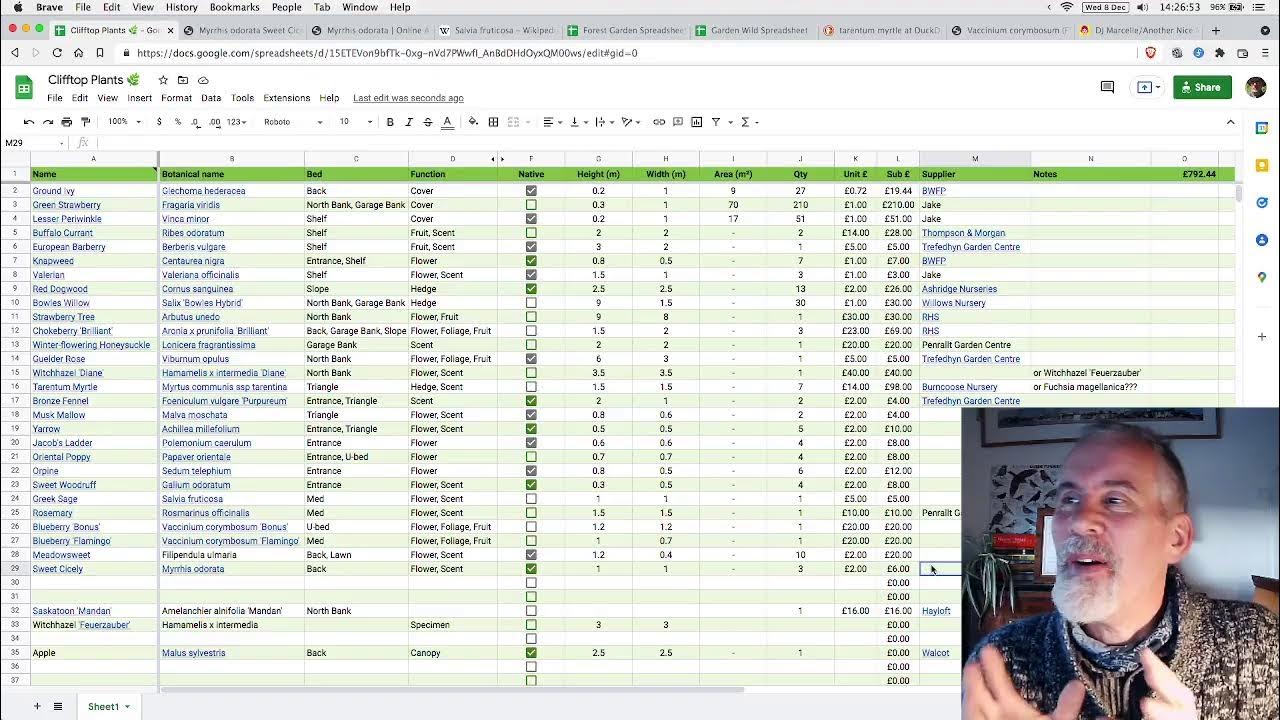Creating a plant spreadsheet - YouTube