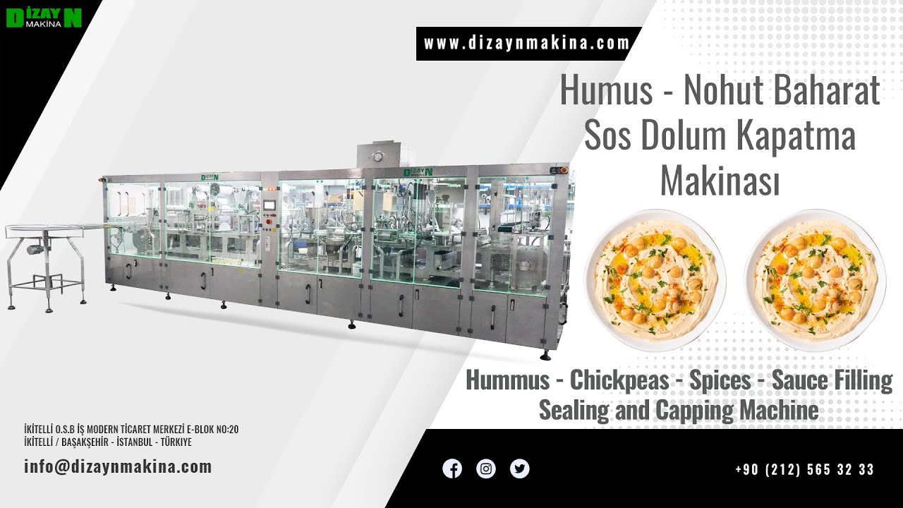 Humus Sos Nohut Dolum Kapatma Makinası - Hummus - Chickpeas - Spices ...