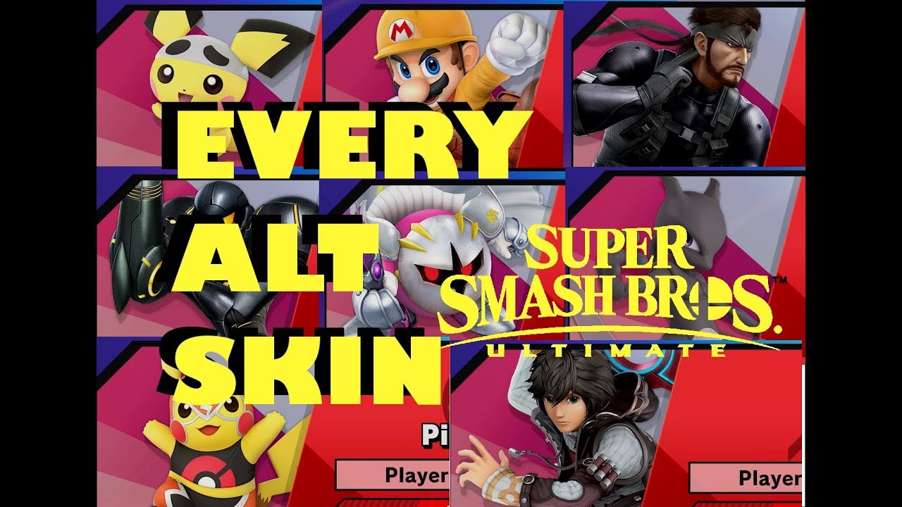 SHOWING OFF EVERY ALT SKIN in Smash Bros Ultimate - YouTube