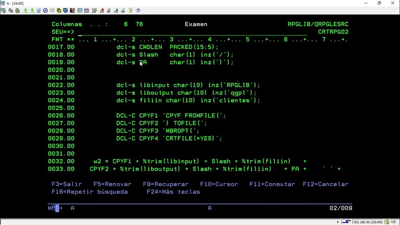 CREAR ARCHIVO LOGICO POR RPGLE Y COPIAR ARCHIVO FISICO POR RPGLE - YouTube