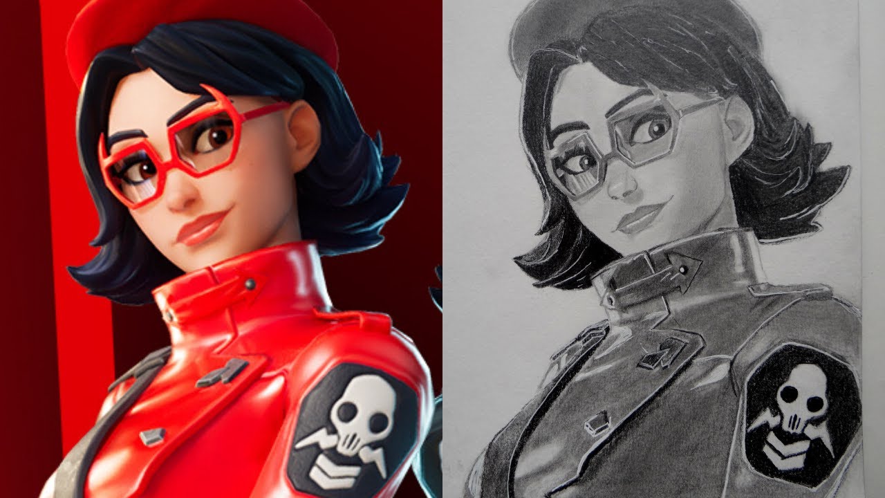 Drawing the RUE Fortnite Skin with Pencil (Fortnite Battle Royale ...