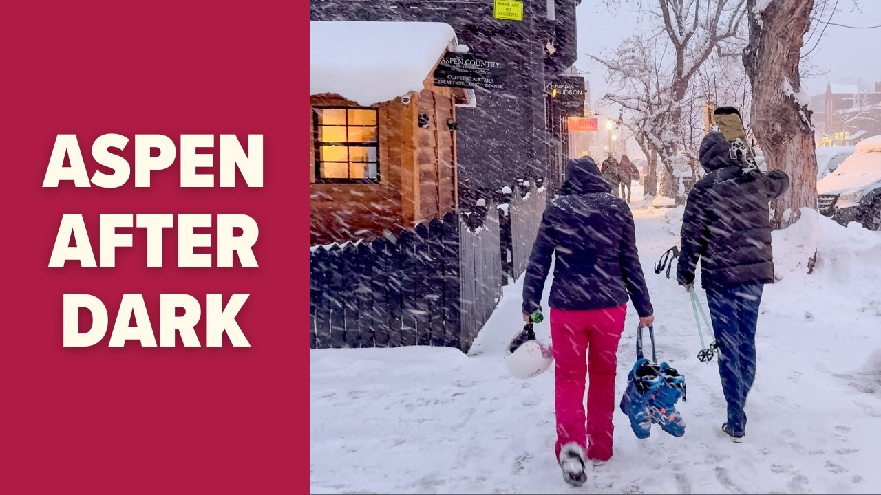 Aspen After Dark—A Mindful Snowy Walkaround - YouTube