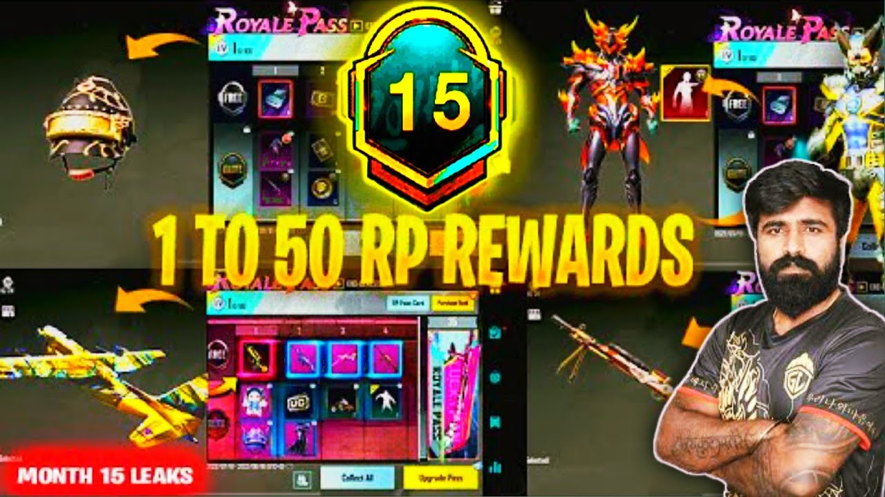 MONTH 15 Royal Pass // 1 To 50 Rp // M15 ROYAL PASS BGMI ( M15 ROYAL ...