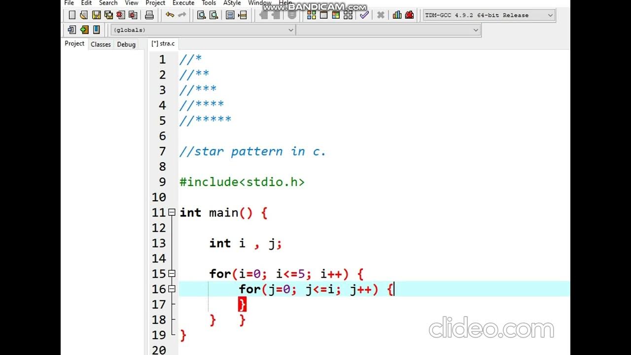 star pattern in c lng simple and easy - YouTube