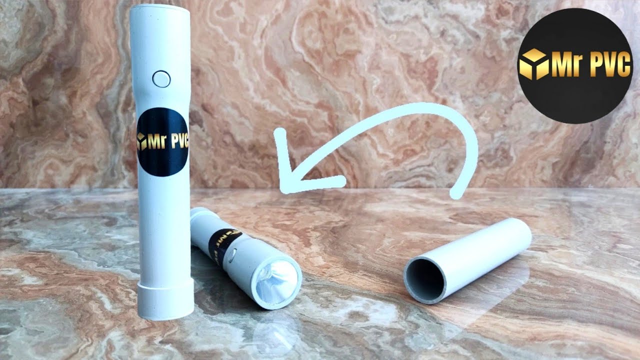 DIY Powerful but Tiny Flashlight Using PVC Pipe and Power LED - YouTube