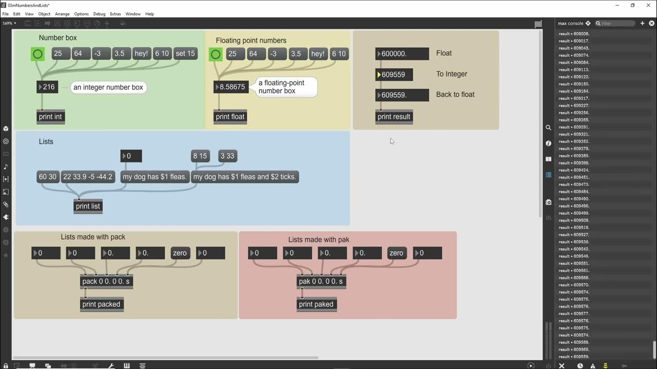 Max Tutorials | Max Basic Tutorial 3 Numbers and Lists | Your First ...