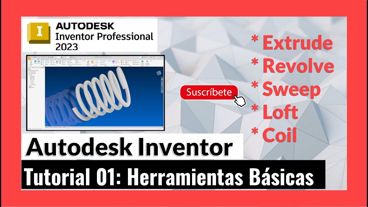 #Autodesk #Inventor - Extrude / Revolve / Sweep / Loft / Coil - YouTube