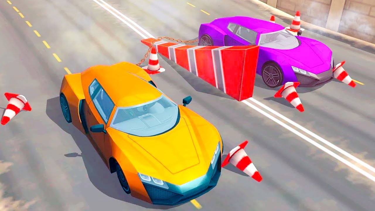Chained Cars Against Ramp 3D - Gameplay Android game - car racing ...