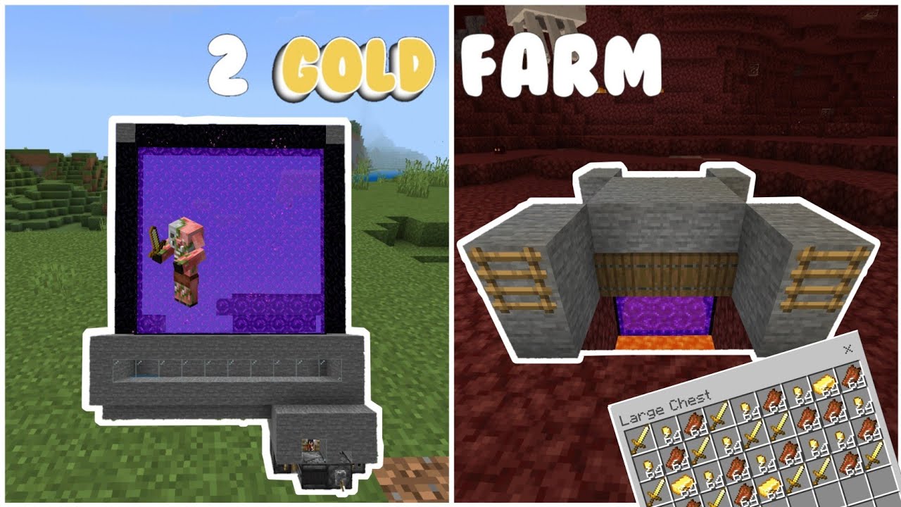 2 Easy Gold Farm 1.18+ Minecraft Bedrock (MCPE, Xbox, PlayStation ...