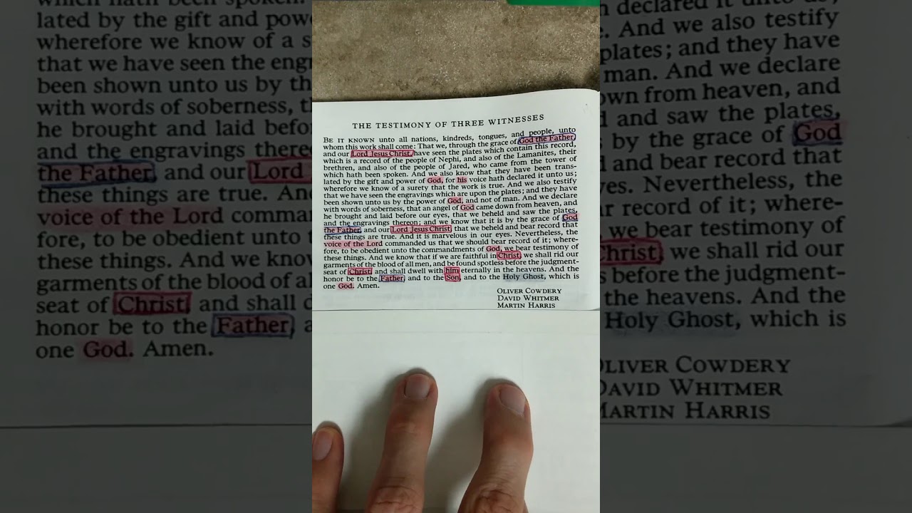 The Book of Mormon - The Testimony of Three Witnesses - YouTube