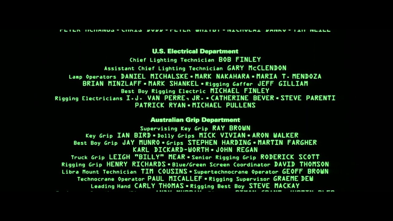 The Matrix Reloaded End Credits And Closing Scene And Logos - YouTube