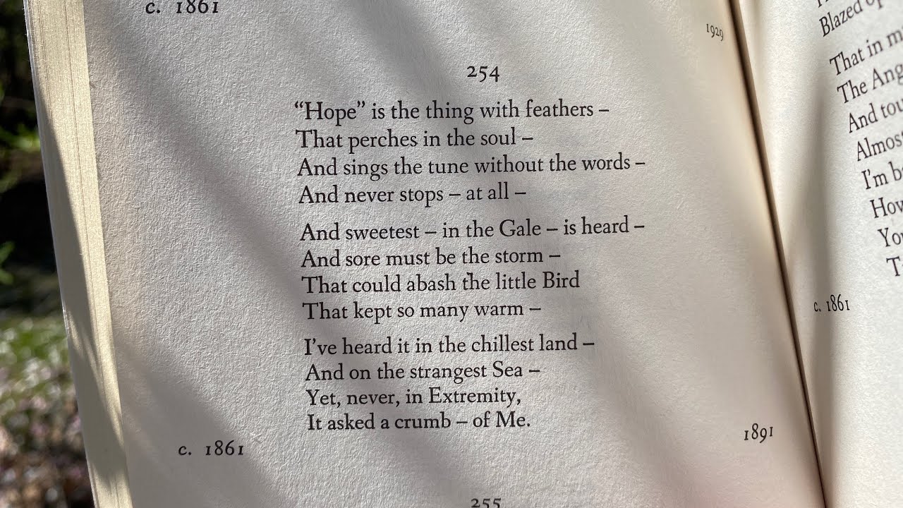 'Hope is the thing with feathers’ by Emily Dickinson – Read by Poet ...