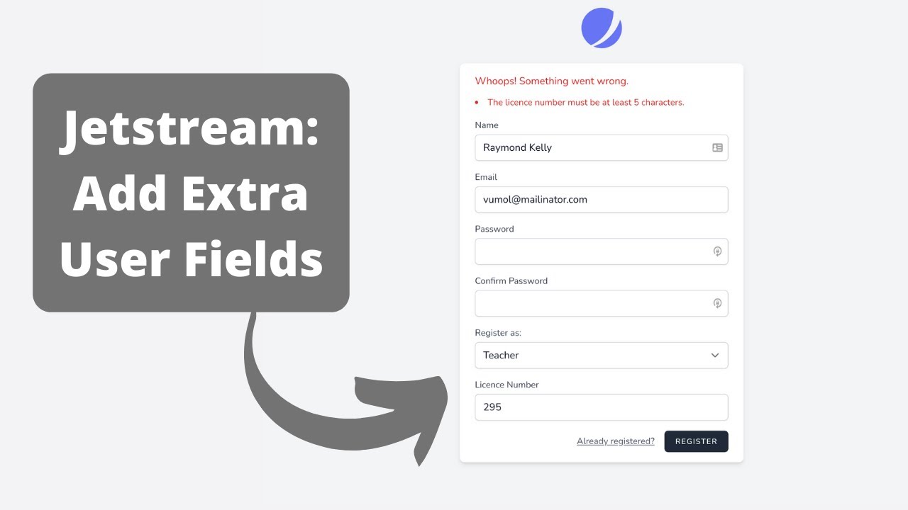 Laravel Jetstream Register: Add More Fields Laravel Jetstream Register: Add More Fields