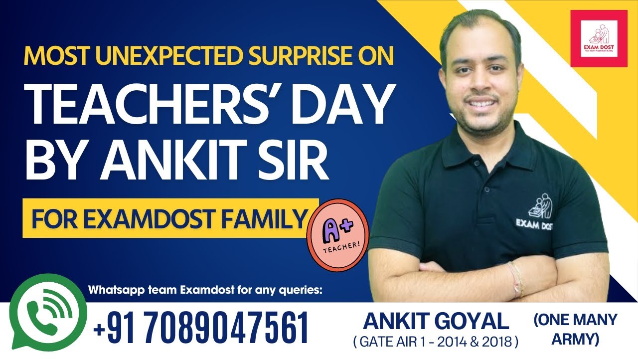 Most unexpected surprise on Teachers’s day by Ankit Sir for Examdost ...