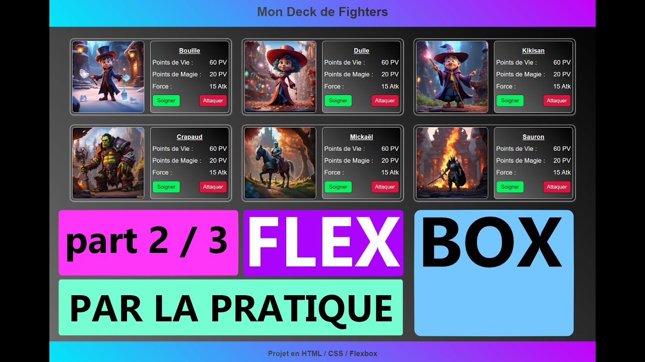 Mis een pratique de Flexbox 2/3 - YouTube