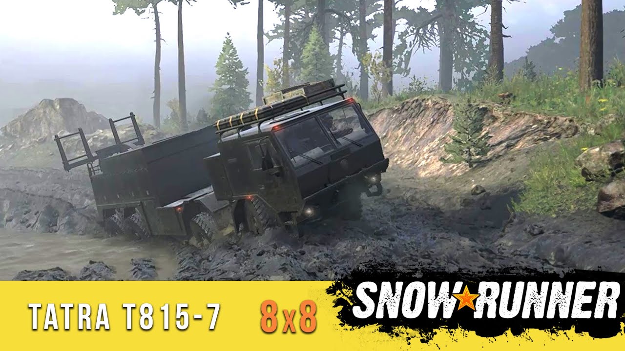 Snowrunner: heavy 8x8 military truck Tatra FORCE T815-7 - YouTube