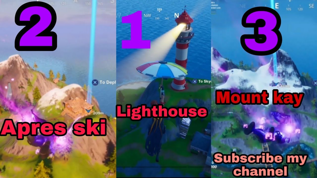 Fortnite Land at Lockie's Lighthouse, Apres Ski and Mount Kay Locations ...