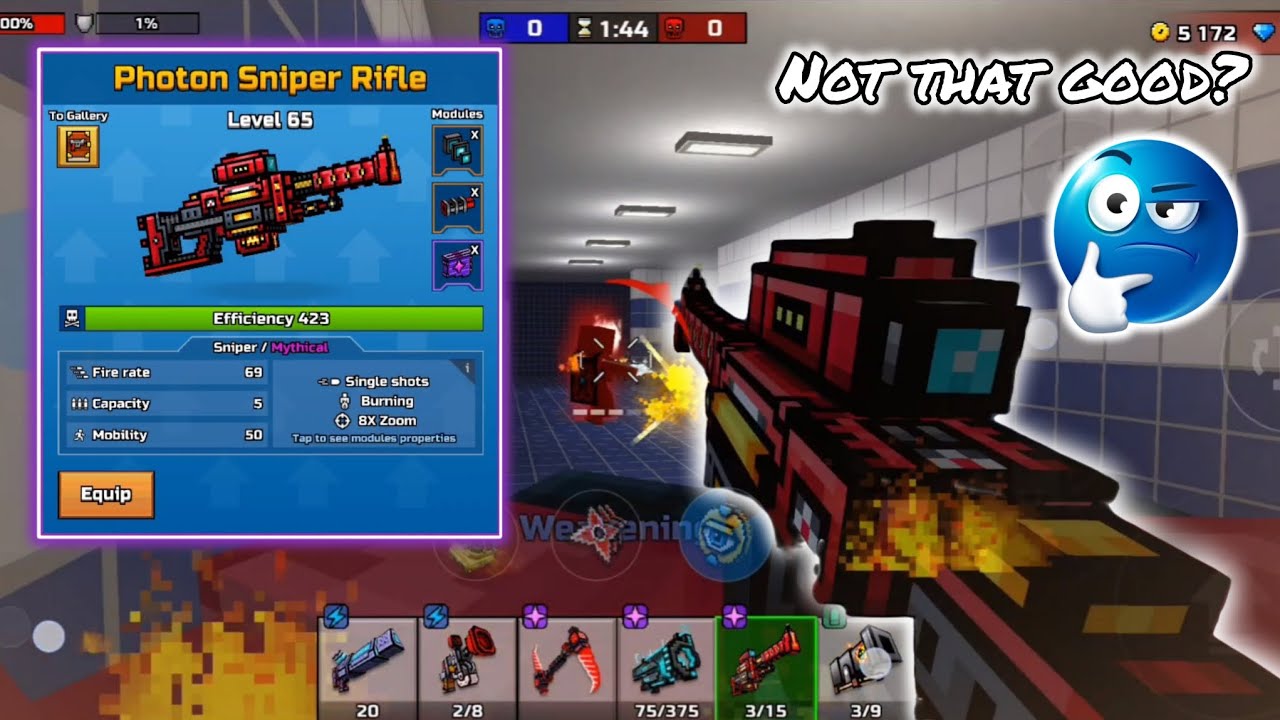 Mythical Photon Sniper Rifle is Kind of Overrated -- Pixel Gun 3D - YouTube