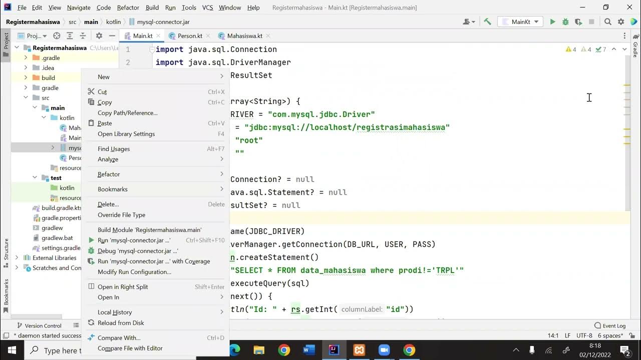 Object Oriented Programming Kotlin With Mysql Jdbc Youtube