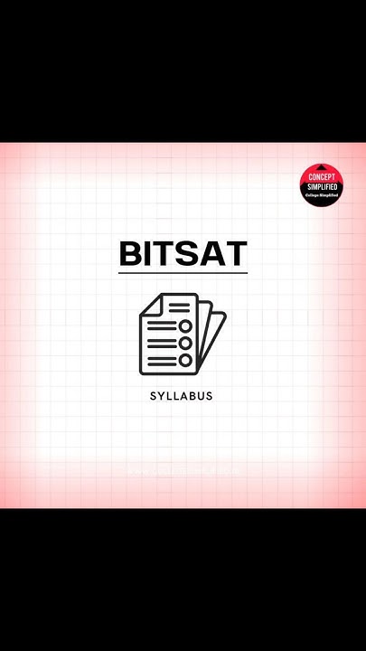 BITSAT 2025 | Syllabus Checklist | BITS Pillani #shorts #bitsat # ...