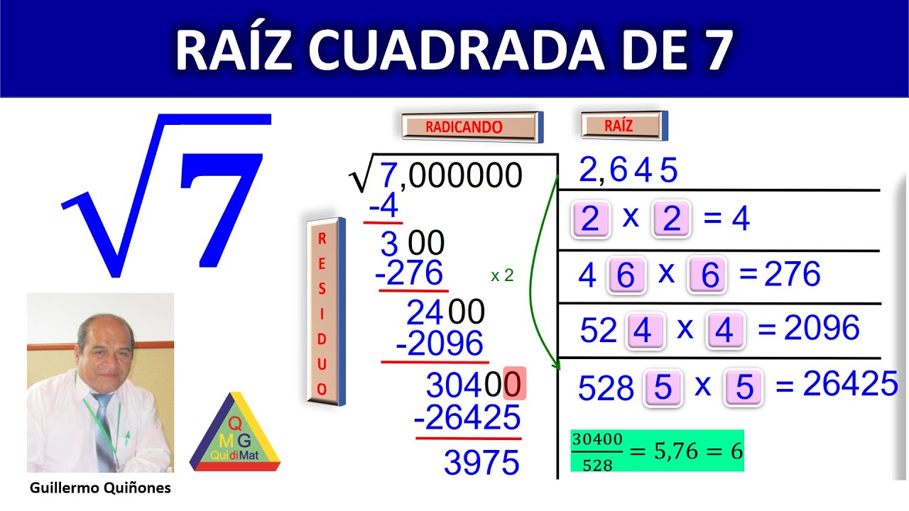 RAIZ CUADRADA DE 7 Super Facil Para Principiantes Fantastico