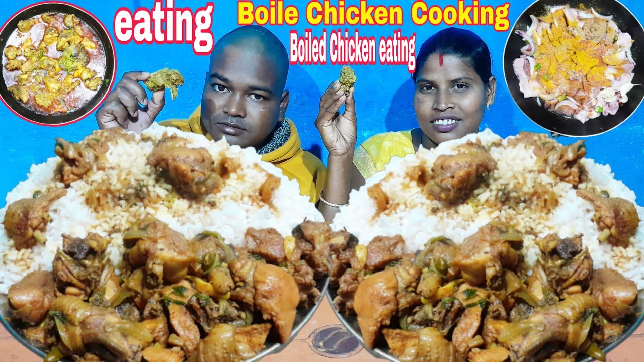 Boile chicken curry cooking | boiled chicken curry with rice eating ...