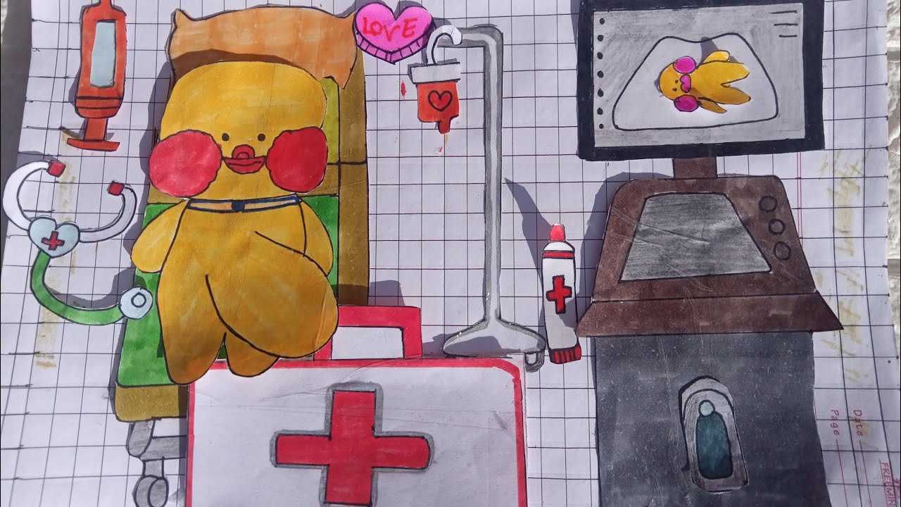 [🌺 paper diy 🌺] PAPER DUCK🐥hospital+ baby sitting#ASMR #tutorial 병 원 종이 ...