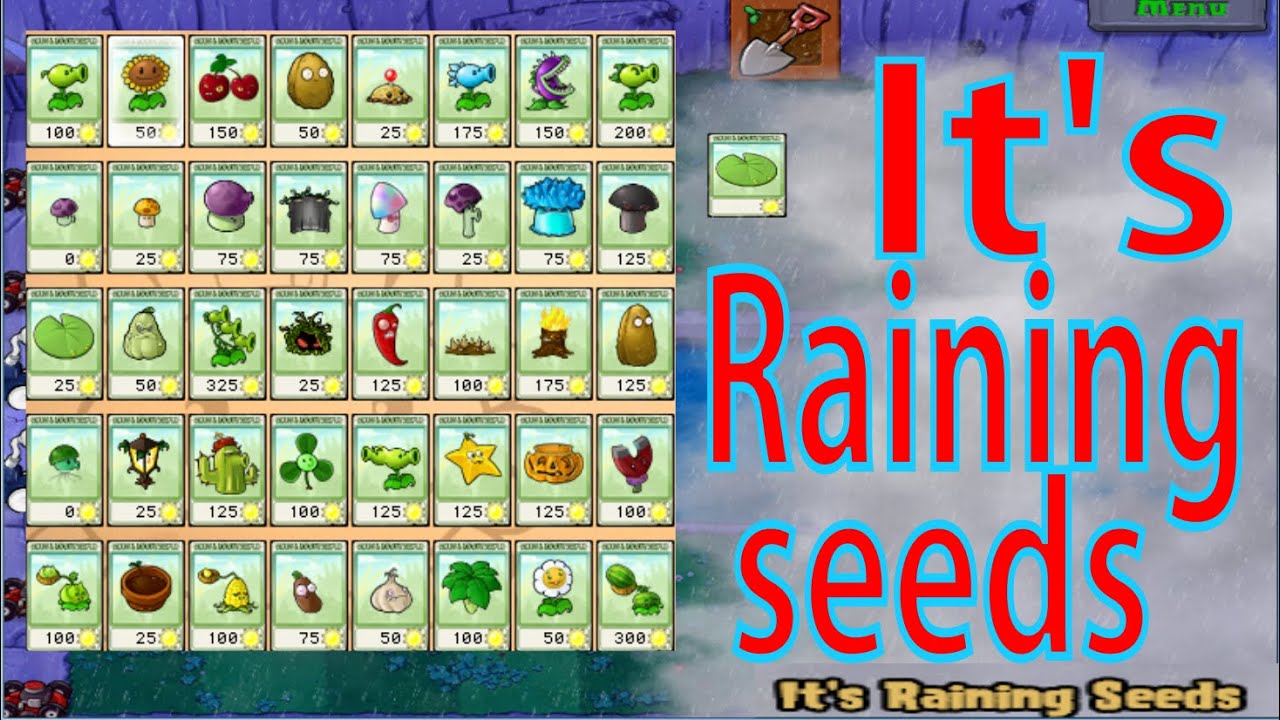 Plants Vs. Zombies Mini Games It's Raining Seeds #pvz #plantsvszombies ...