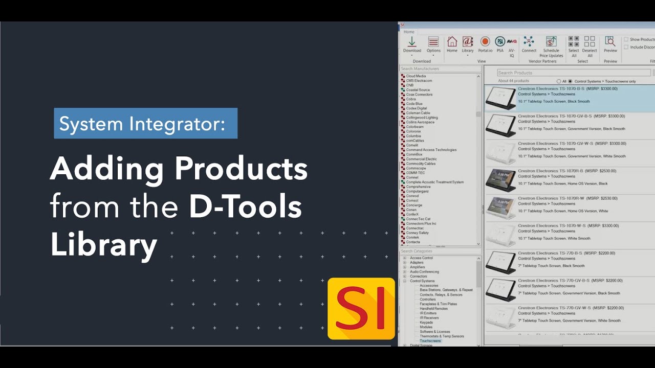 Adding Products from the D-Tools Library - YouTube