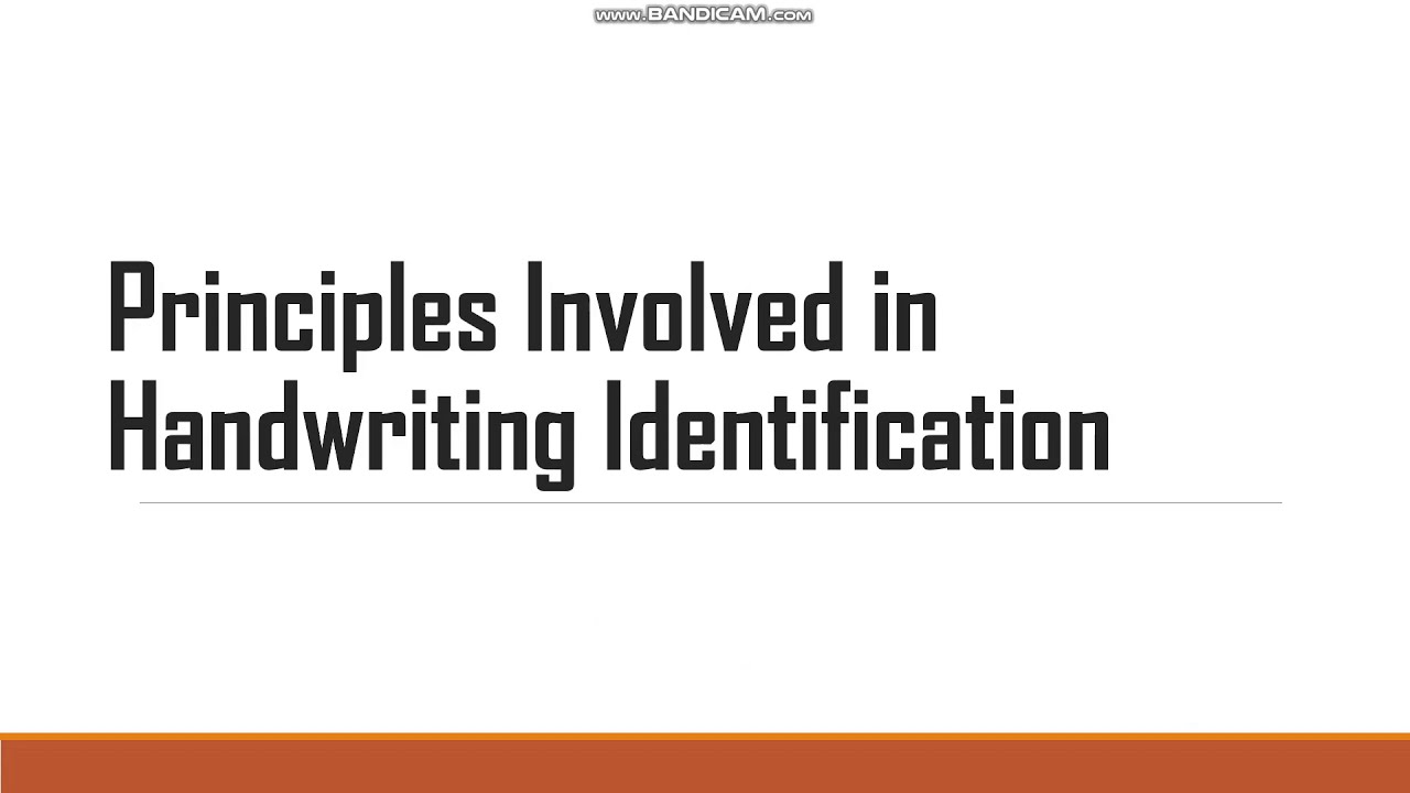 QUESTIONED DOCUMENT Principles Involved In Handwriting Identification QUESTIONED DOCUMENT Principles Involved In Handwriting Identification