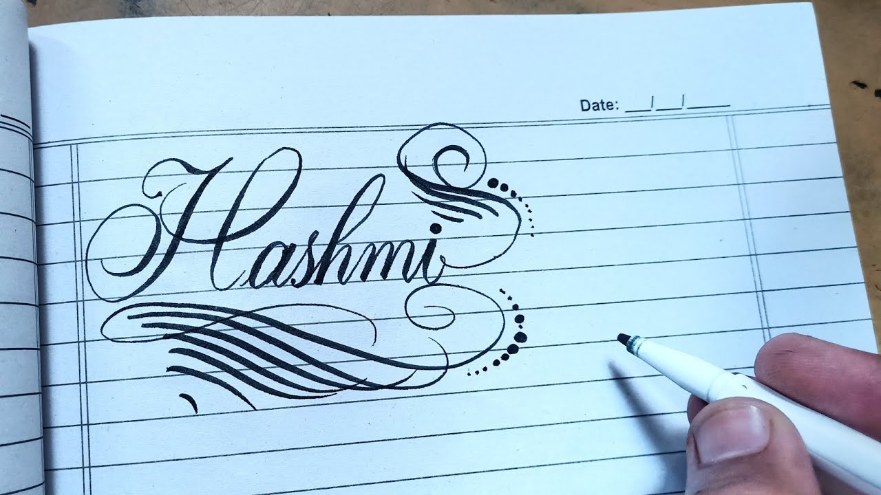 How to write Hashmi in beautiful calligraphy stylish way of creativity ...
