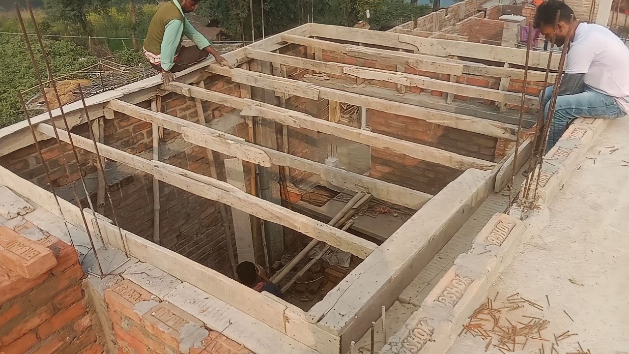 Wow amazing roof formwork centring of village house||house formwork ...