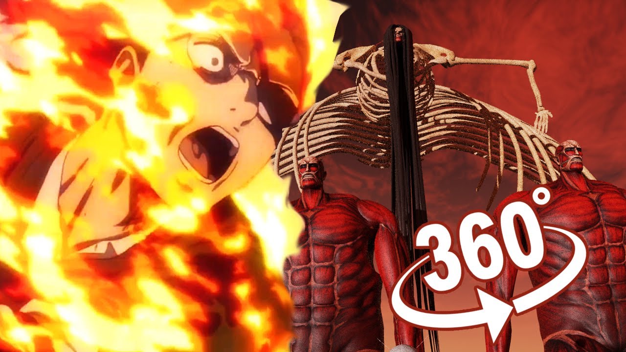 360° VR: Hange Death - Hanji VS Rumbling Titans - Zeke VS Reiner ...