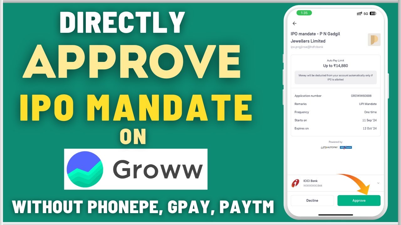 How To Approve IPO Mandate Request on Groww App Without Paytm, PhonePe ...