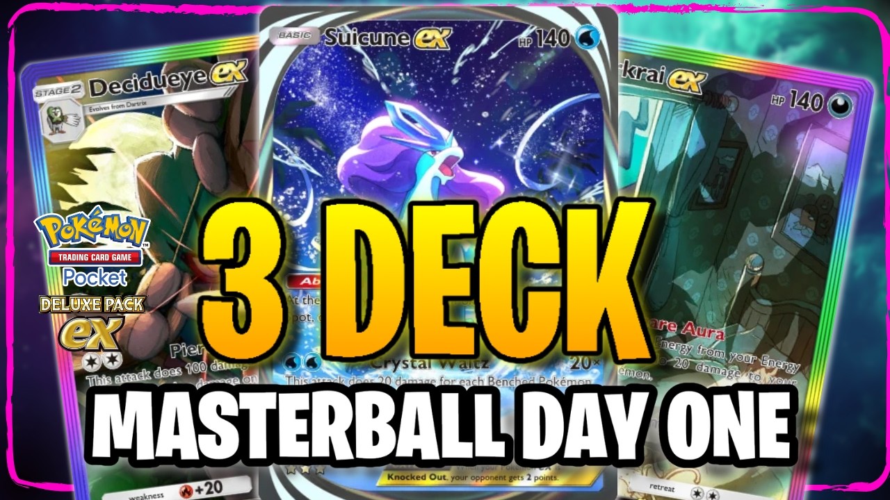 Pokémon TCG Pocket | 🏆 TOP 3 META DECKS to Reach MASTERBALL TOP 1000 ...