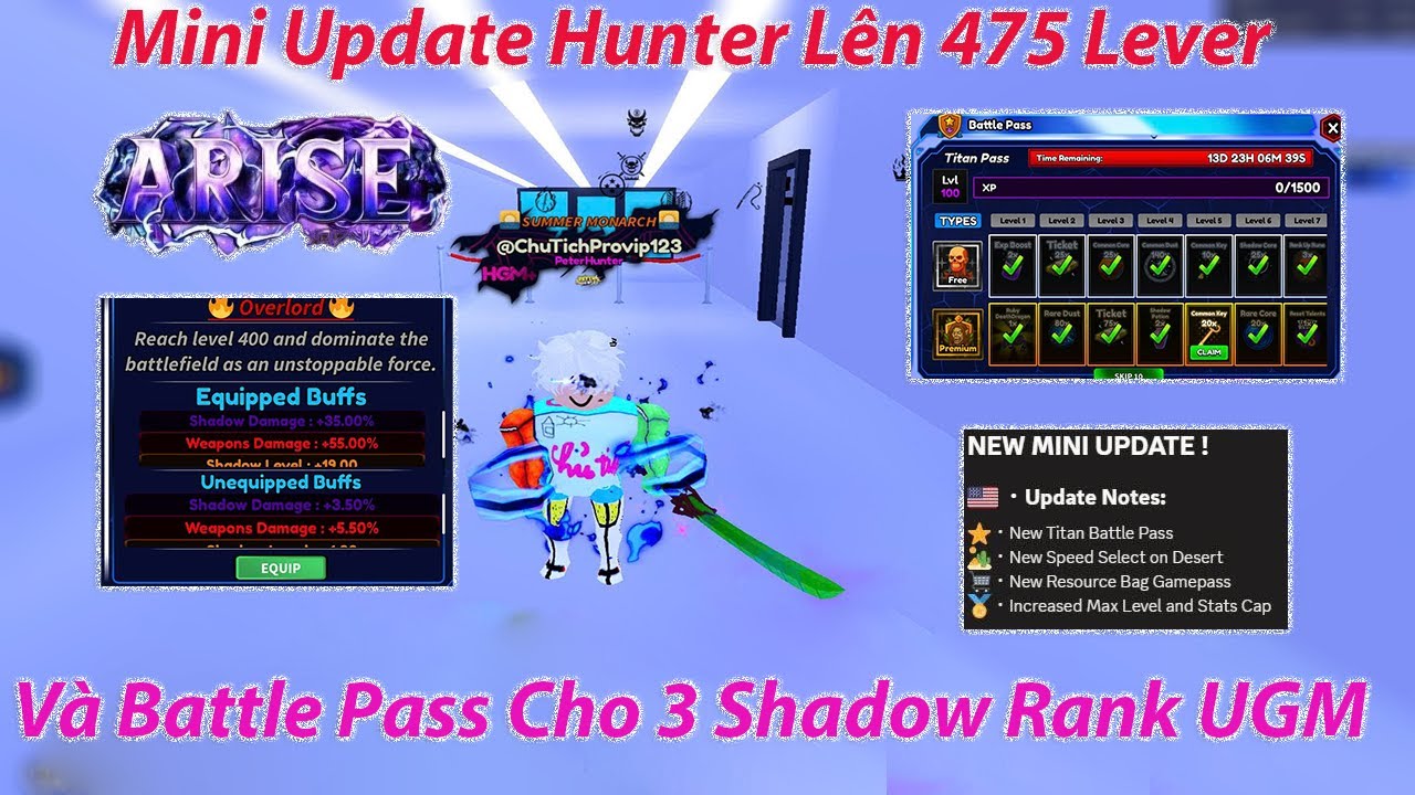 Arise CrossoveR - Mini Update Hunter Lên 475 Lever Và Battle Pass Cho 3 ...