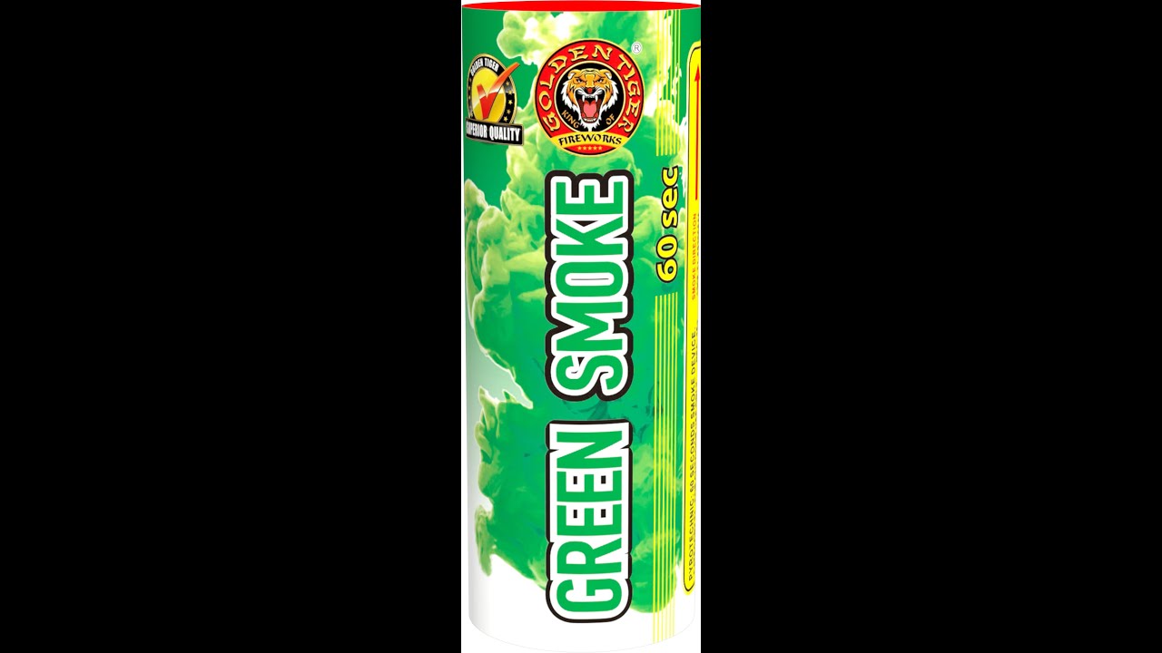 GT124 Green Smoke Grenade 60seconds by Golden Tiger Fireworks - YouTube