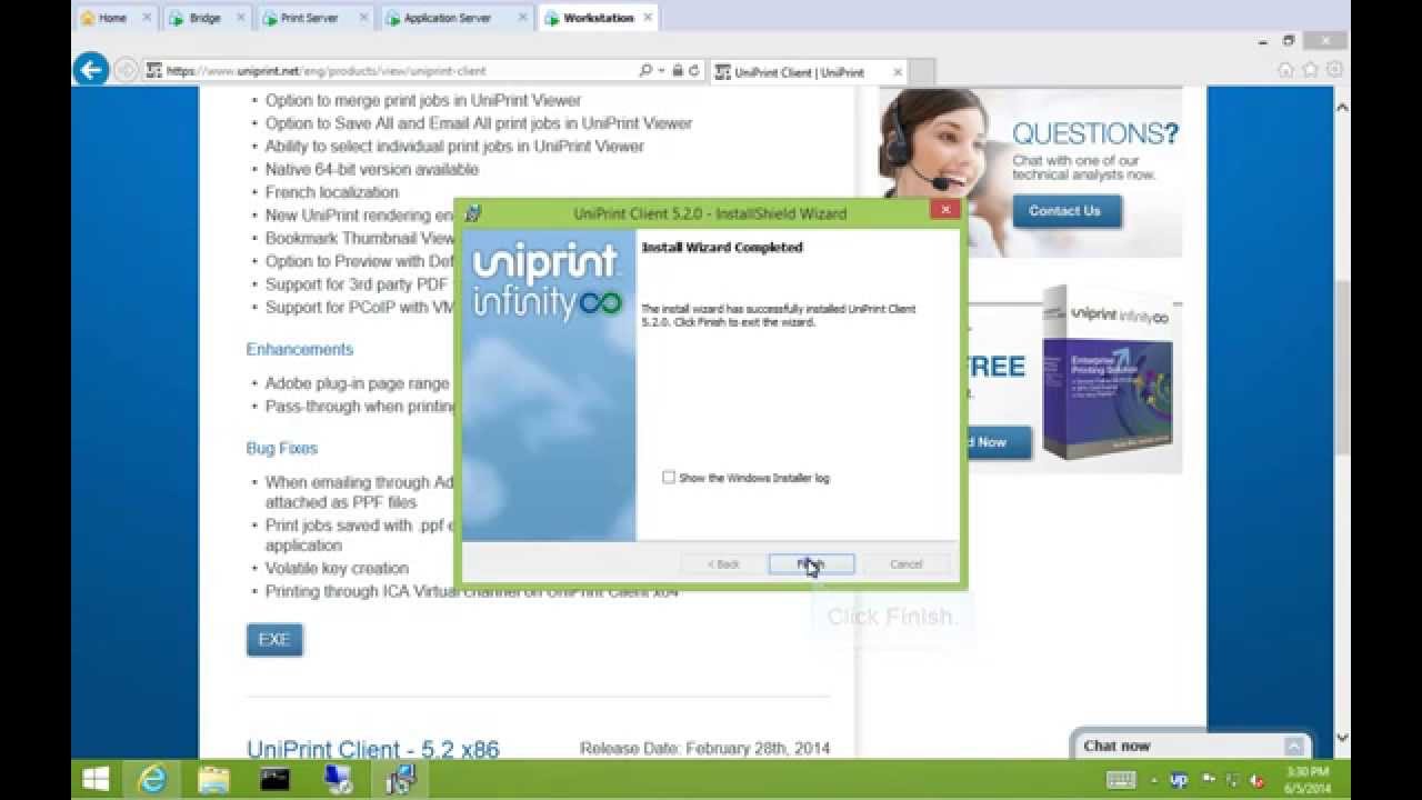 Installing UniPrint Client 5.2 - YouTube