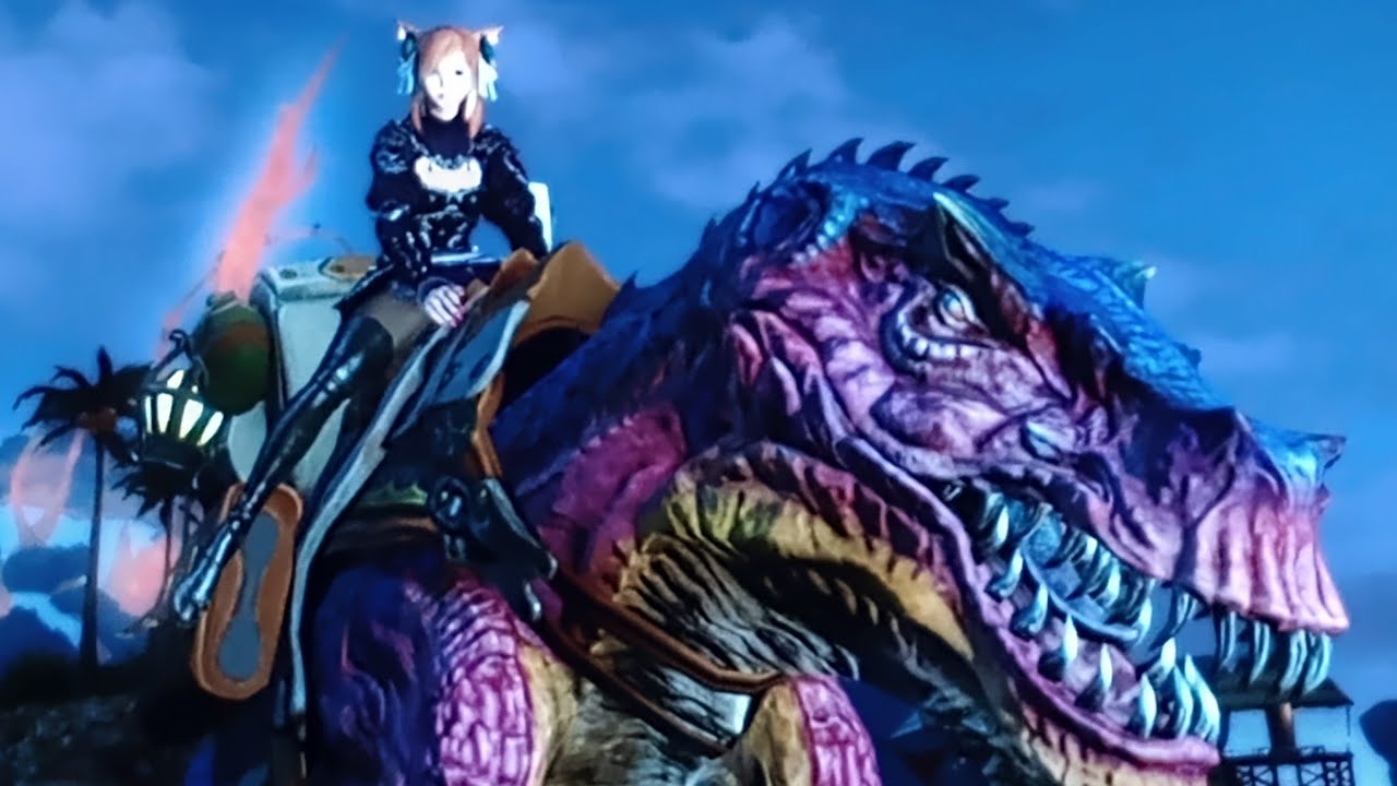 Final Fantasy XIV (FF14):Tyrannosaur Horn Mount - YouTube