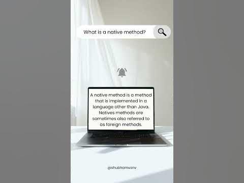 What is a native method? - YouTube